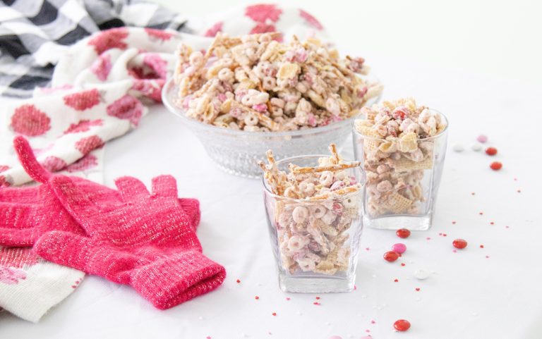 White Trash Snack Mix - Valentine's Day Pink Edition - Small Town Scratch