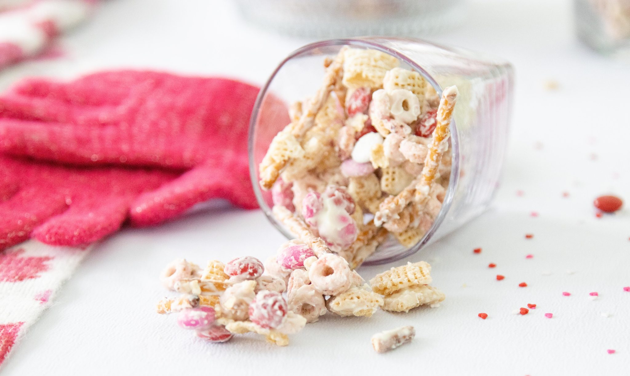 White Trash Snack Mix - Valentine's Day Pink Edition - Small Town Scratch