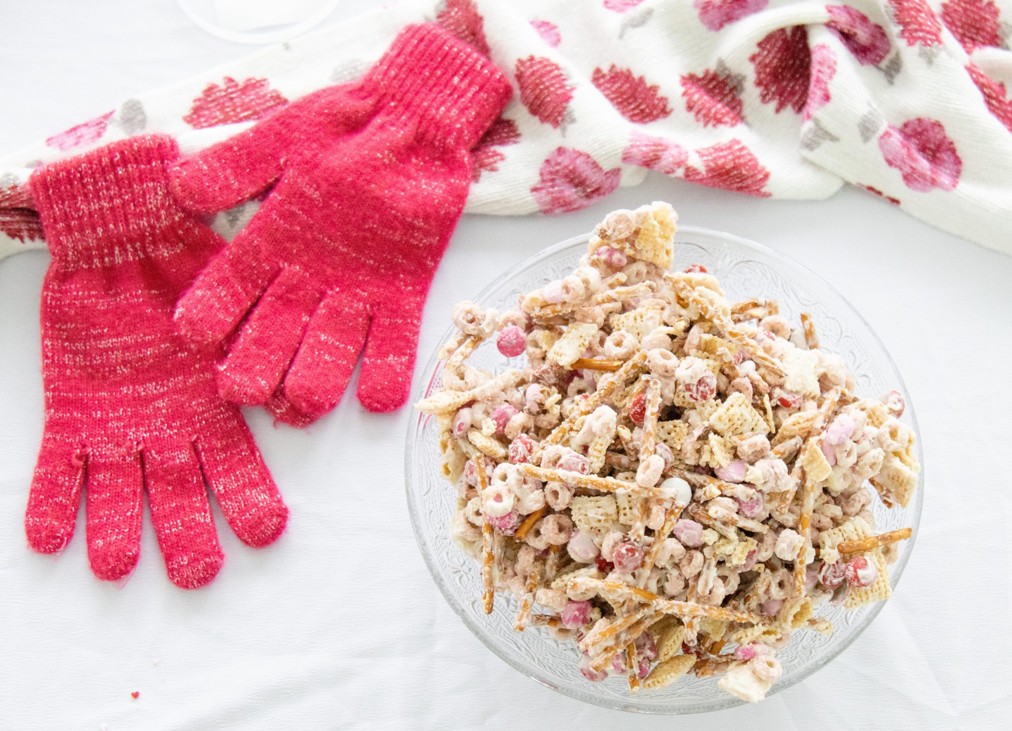 White Trash Snack Mix - Valentine's Day Pink Edition - Small Town Scratch
