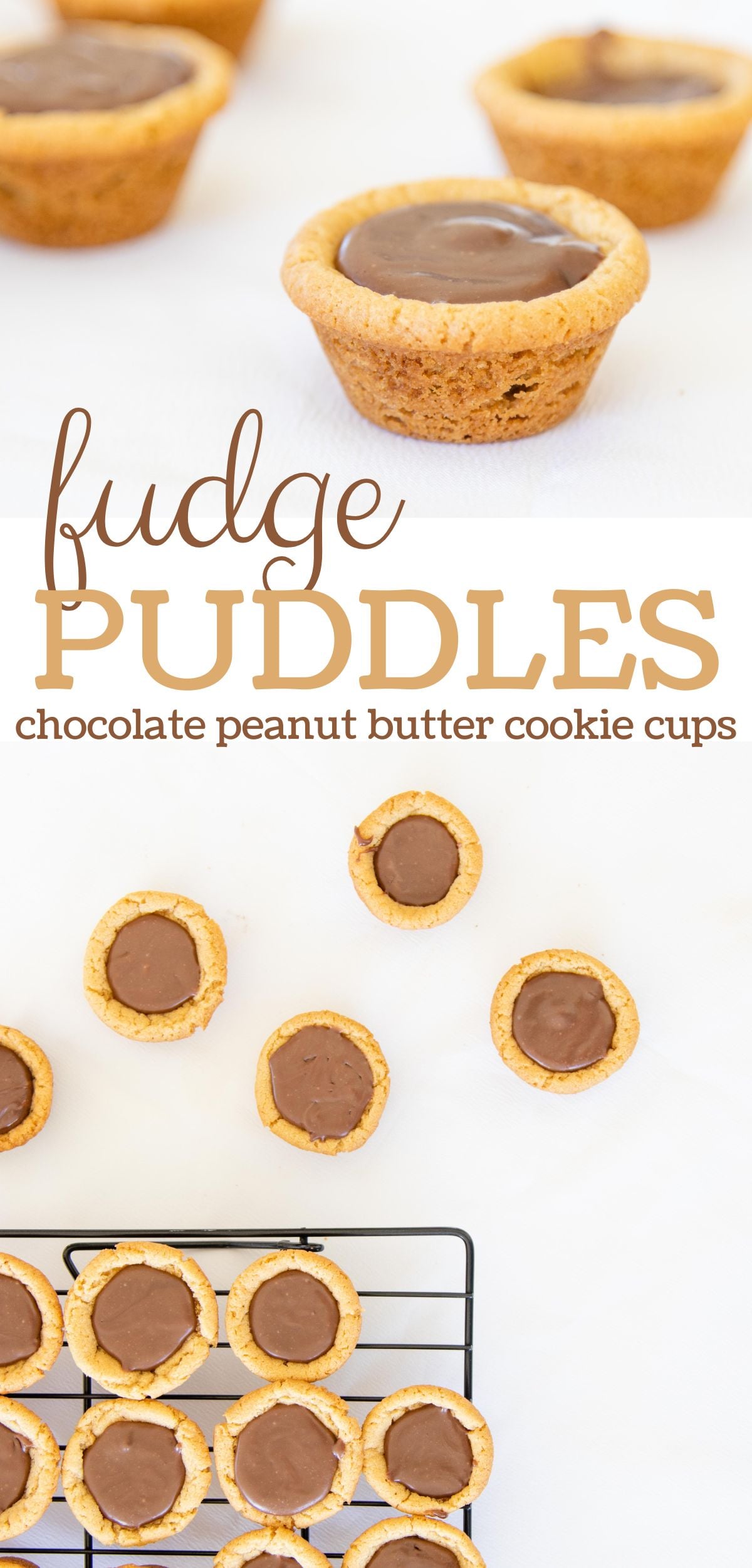Fudge Puddles (Chocolate Peanut Butter Cookie Cups) - Small Town Scratch