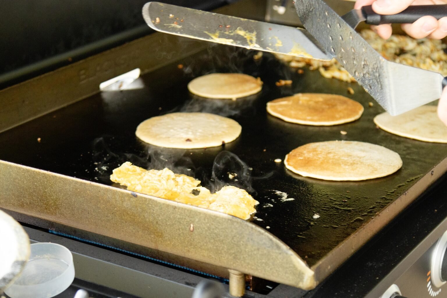 Pancake Breakfast Tacos on the Blackstone Griddle - Small Town Scratch